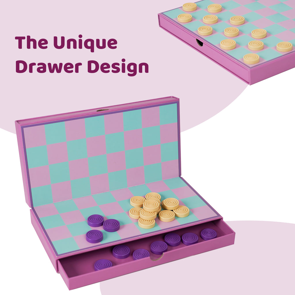 Classic Colorful Checkers Set – Family-Friendly Travel Game – YOBROGIFTS