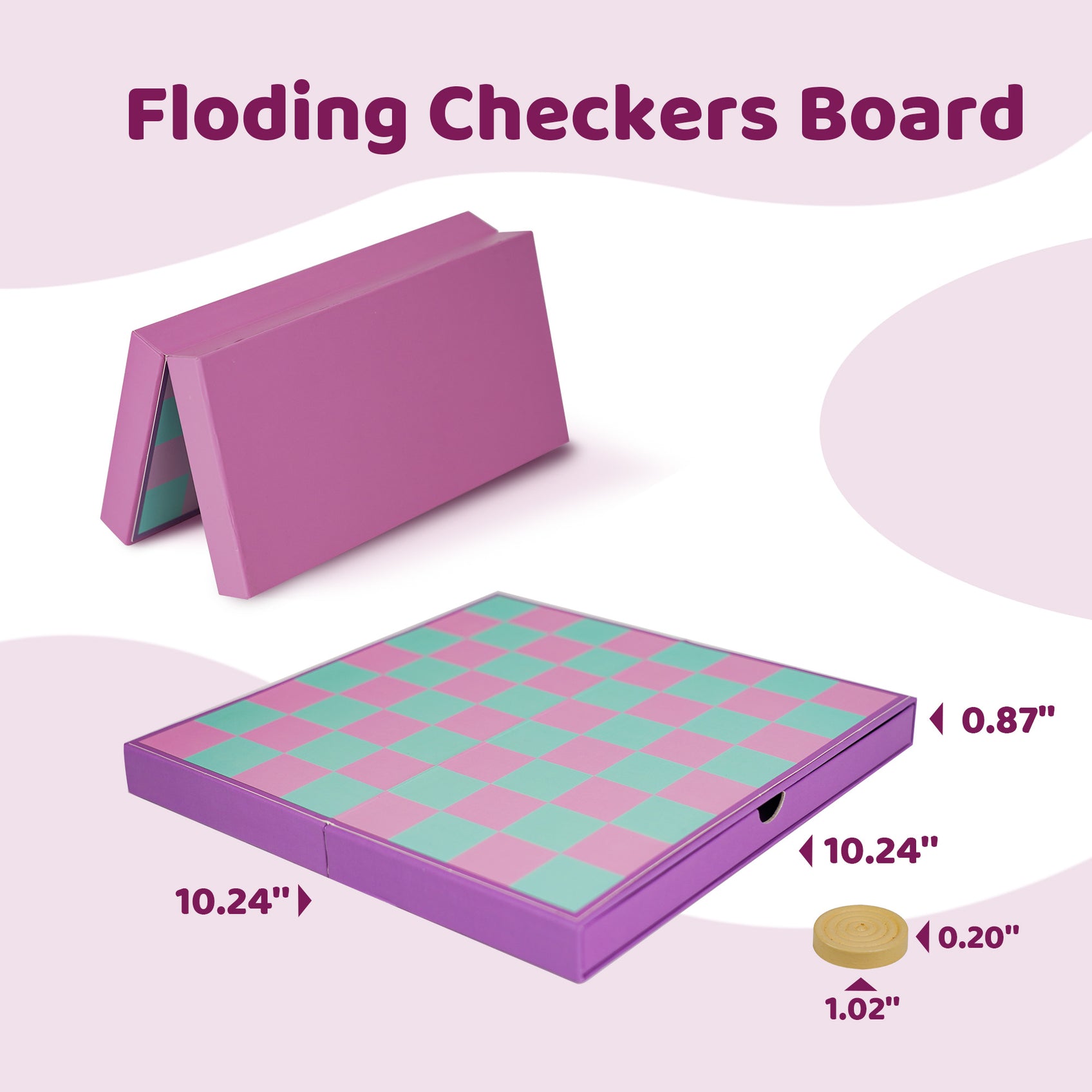 Classic Colorful Checkers Set – Family-Friendly Travel Game – YOBROGIFTS